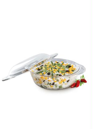 Terrina Redonda com Tampa Em Vidro 1 L - Soulojista